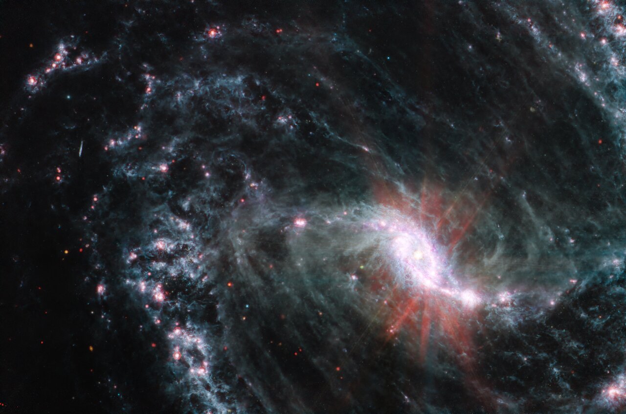 NGC 1365 MIRI Image ESA Webb